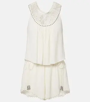Isabel Marant Nilany Beaded Silk Romper - White