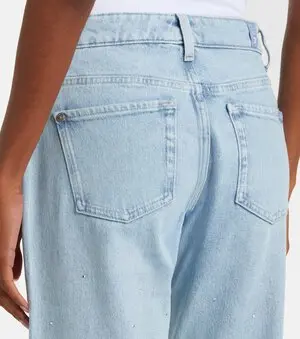 7 For All Mankind Calie Embellished Straight Jeans - Blue
