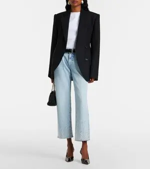 7 For All Mankind Calie Embellished Straight Jeans