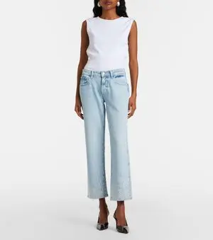7 For All Mankind Calie Embellished Straight Jeans
