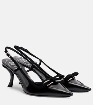 ROGER VIVIER Virgule 75 Leather Slingback Pumps - Black