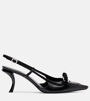 ROGER VIVIER Virgule 75 Leather Slingback Pumps - Black