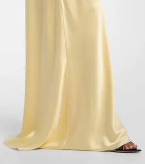 THE SEI Bardot Draped Silk Charmeuse Gown