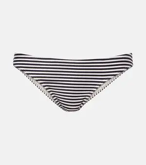 NILI LOTAN Striped Bikini Bottom - Black