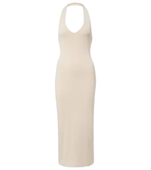 NILI LOTAN Stevie Cotton Jersey Midi Dress - Beige