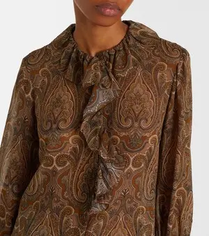 NILI LOTAN Cecily Paisley Silk Blouse