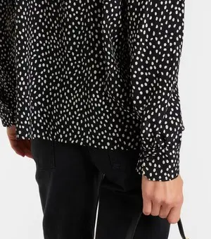 NILI LOTAN Janese Bow-detail Polka-dot Silk Blouse