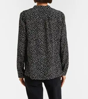 NILI LOTAN Janese Bow-detail Polka-dot Silk Blouse