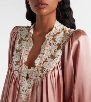 Chloé Lace-trimmed Silk Satin Minidress
