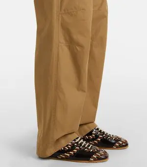 Dries Van Noten Cotton Wide-leg Trousers - Beige