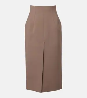 MUGLER High-rise Pencil Skirt - Beige