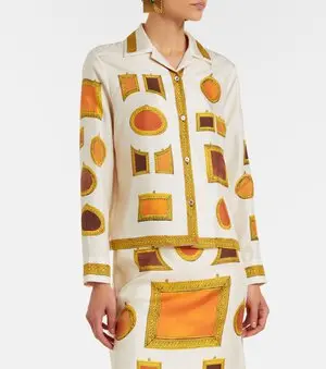 Versace Printed Silk Twill Shirt
