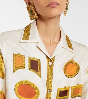 Versace Printed Silk Twill Shirt
