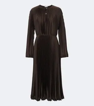 Vince Pleated Midi Dress - Brown