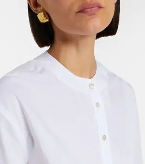 Veronica Beard Aleck Embroidered Cotton Shirt