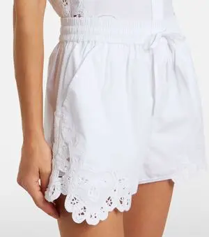 Veronica Beard Vivaldi Embroidered Cotton Shorts