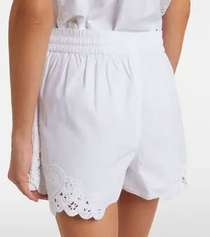 Veronica Beard Vivaldi Embroidered Cotton Shorts
