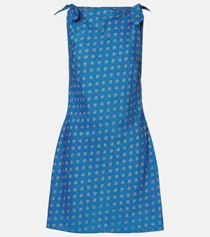 DÔEN Maltina Cotton And Silk Minidress - Blue