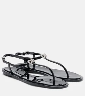 Mach & Mach Riviera Embellished Thong Sandals - Black