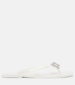 Mach & Mach Riviera Embellished Thong Sandals - White
