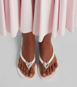 Mach & Mach Riviera Embellished Thong Sandals - White