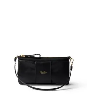 Prada Nappa Leather Zipper Pouch - Black