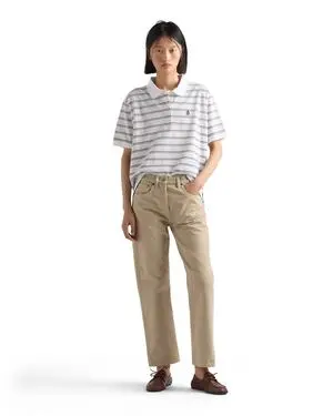 Prada Striped Piqué Polo Shirt - White