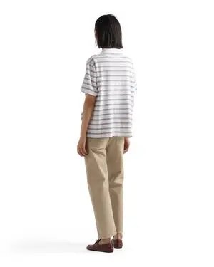 Prada Striped Piqué Polo Shirt - White