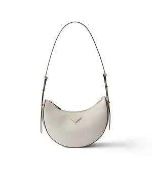 Prada Arqué Small Leather Shoulder Bag - White