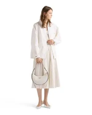 Prada Arqué Small Leather Shoulder Bag - White