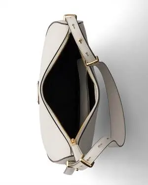 Prada Arqué Small Leather Shoulder Bag - White