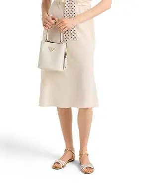 Prada Patent And Metallic Leather Flat Sandals - White