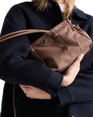 Prada Bonnie Medium Antiqued Leather Tote Bag - Brown