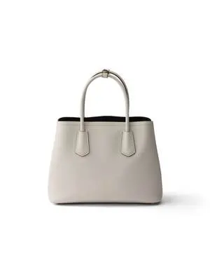 Prada Saffiano Leather Double Medium Bag - Neutral