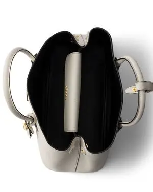 Prada Saffiano Leather Double Medium Bag - Neutral