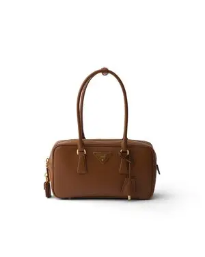 Prada Saffiano Leather Top-handle Bag - Brown