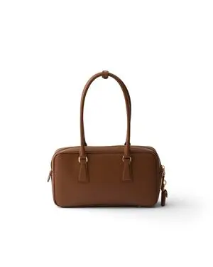 Prada Saffiano Leather Top-handle Bag - Brown