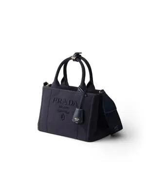 Prada Jardinière Small Cotton Canvas Bag - Blue