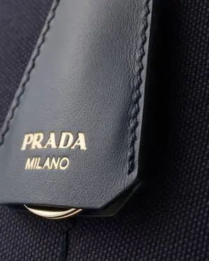 Prada Jardinière Small Cotton Canvas Bag - Blue