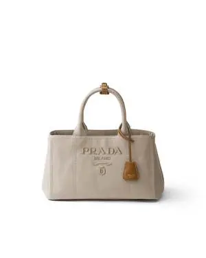 Prada Jardinière Large Cotton Canvas Handbag