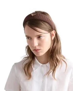 Prada Crochet Headband - Brown