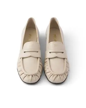 Prada Leather Loafers - Neutral