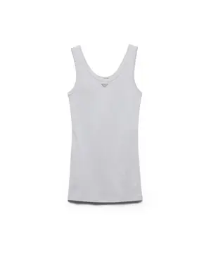Prada Ribbed Knit Tank Top - Grey