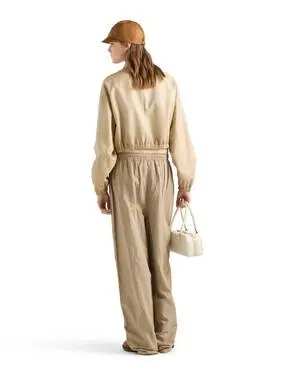 Prada Cropped Nappa Leather Jacket - Neutral