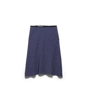 Prada Polka-dot Marocain Flared Skirt