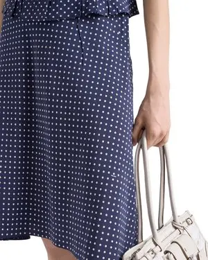 Prada Polka-dot Marocain Flared Skirt