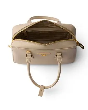 Prada Small Saffiano Leather Top-handle Bag - Neutral