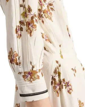 Prada Long Printed Linen Dress - Brown