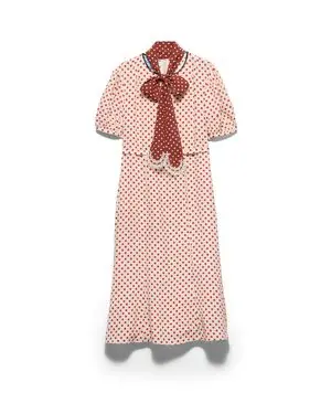 Prada Polka-dot Marocain Dress - Neutral