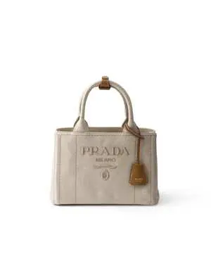 Prada Jardinière Small Cotton Canvas Bag